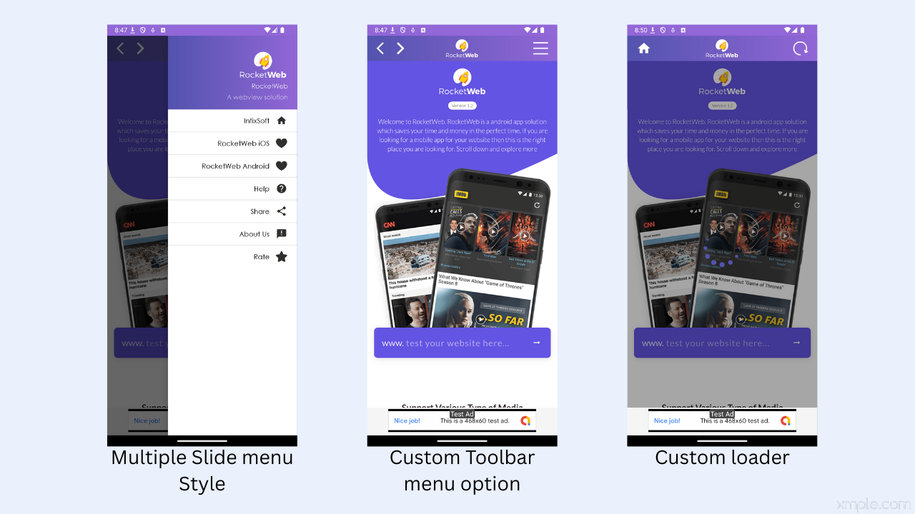 RocketWeb | Configurable Android WebView App Template by InfixSoft